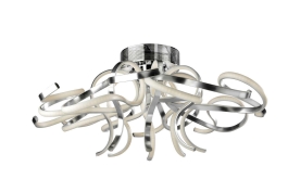 Seaweed Satin Silver Large Semi-Flush Ceiling Light